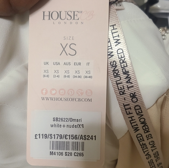 House of CB | Dresses | House Of Cb Omari White And Nude Criss Cross ...